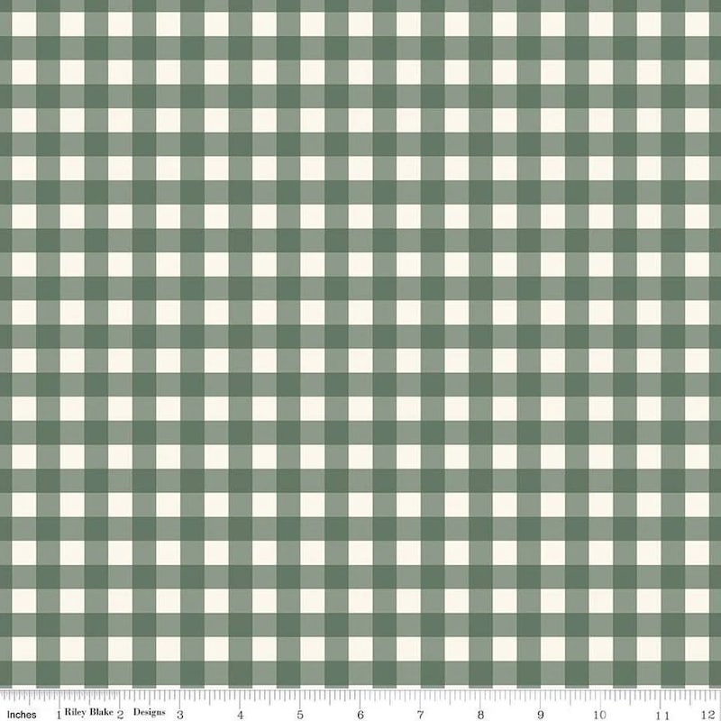 Green Gingham Fabric - Etsy