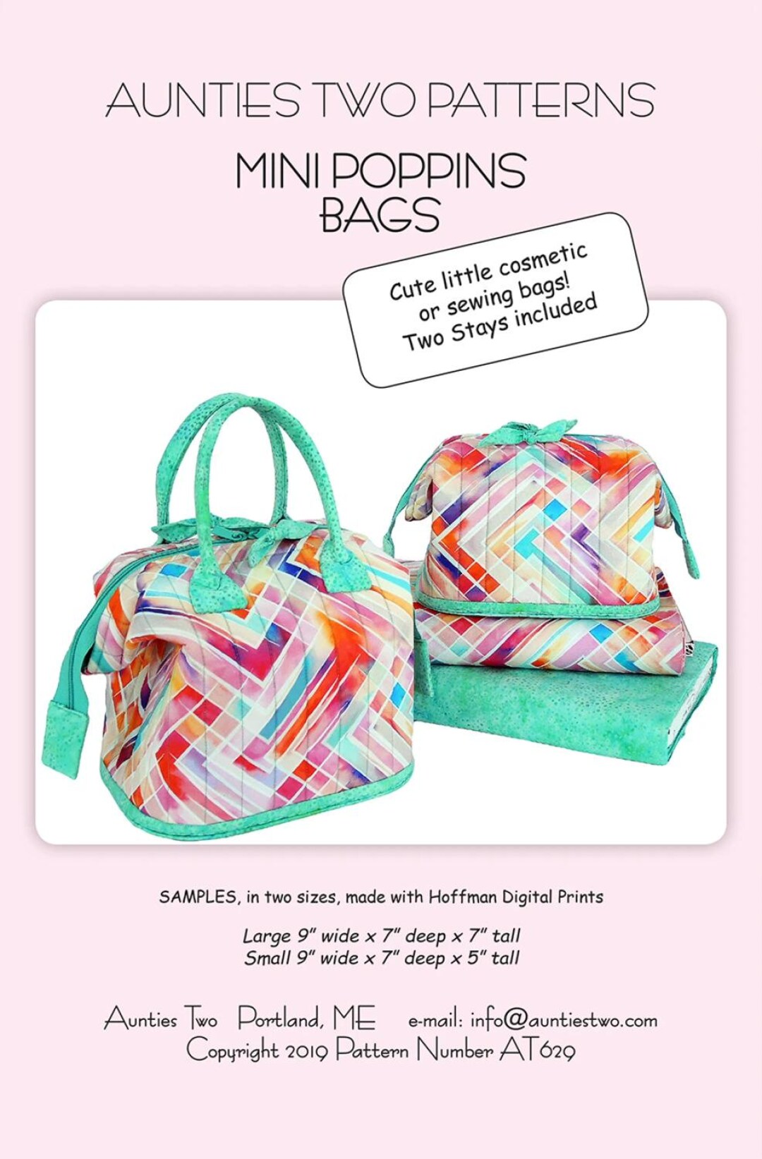 Mini Poppins Bags Pattern | Two Aunties | Bag Tote | Rusty - Etsy