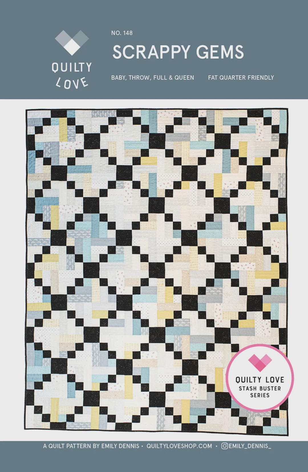 Scrappy Gems Quilt Pattern | QLP148 | Quilty Love Emily Dennis | Multi ...