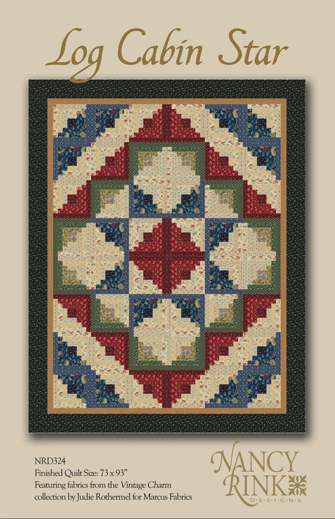 Log Cabin Star Quilt Pattern | NRD324 | Nancy Rink Designs | Rusty - Etsy