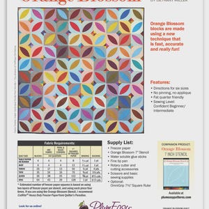 Orange Blossom Quilt Pattern | PEP-125 |plumeasy Patterns Bethany ...