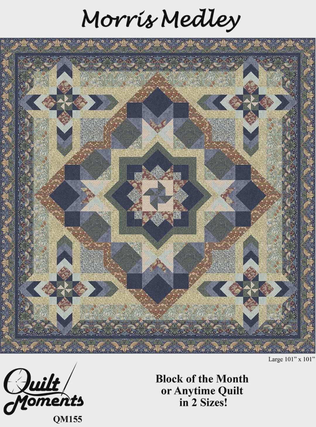 Morris Medley Block of the Month Quilt Pattern | QM155 | Quilt Moments ...