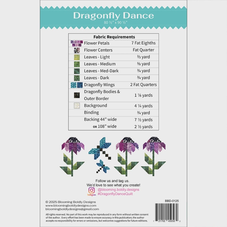 Dragonfly Dance Quilt Pattern | BBD-0125 | Blooming Boldly Leslie Ryan ...