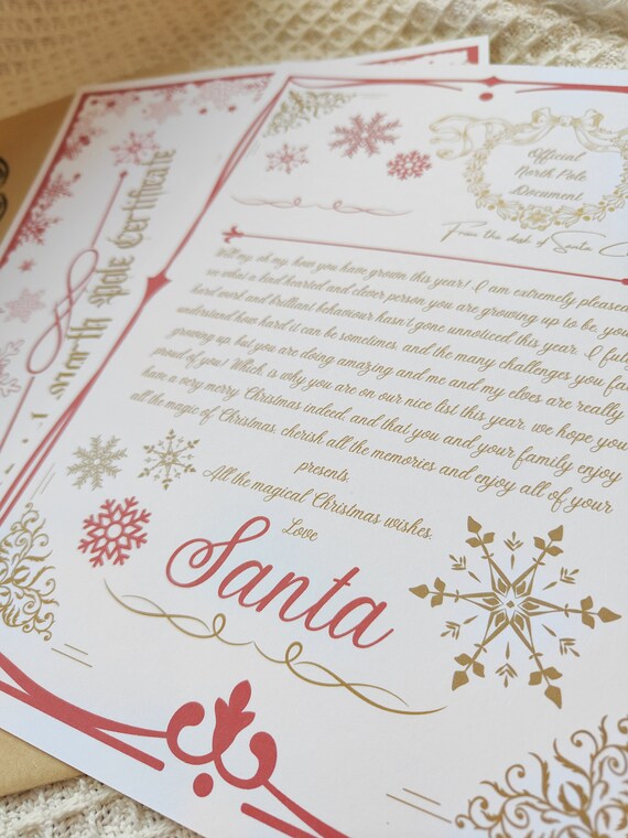 Digital Santa Letter and Certificate Personalised Christmas - Etsy