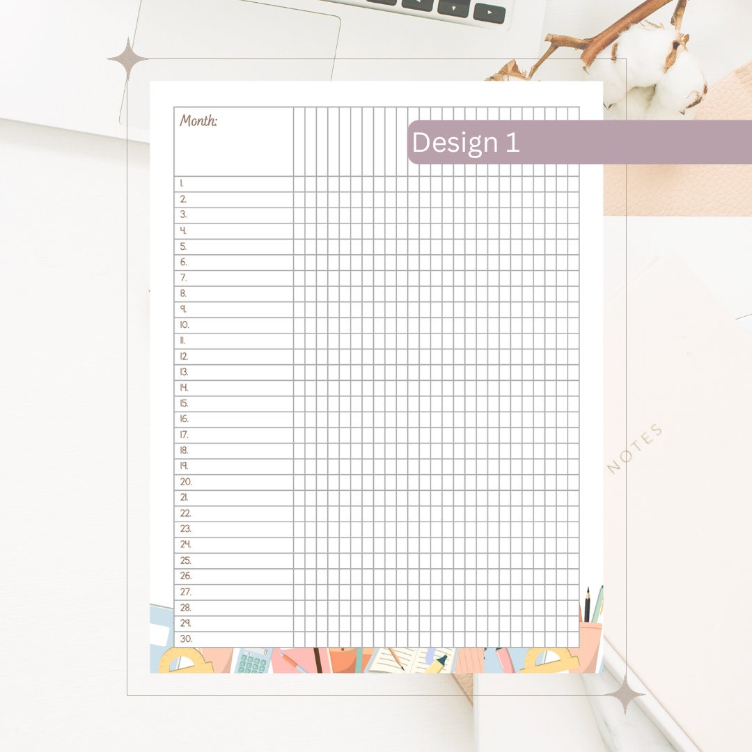 School Attendance Sheets (3 Sheets) PRINTABLE, Teacher Tool, Student ...
