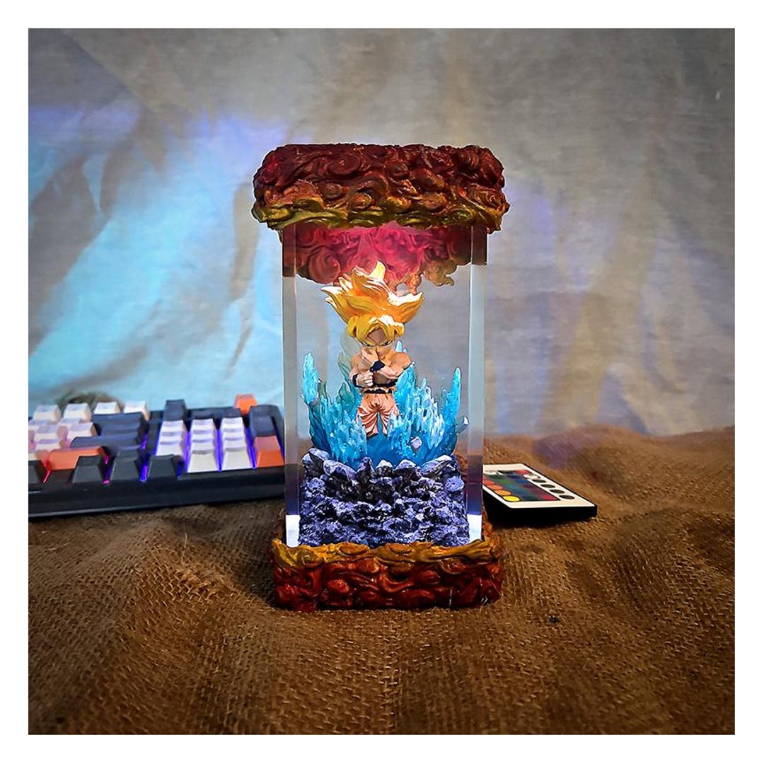 Dra.gon Ball Go.ku Chibi Diorama Epoxy Resin Lamp, Night Light, Custom ...