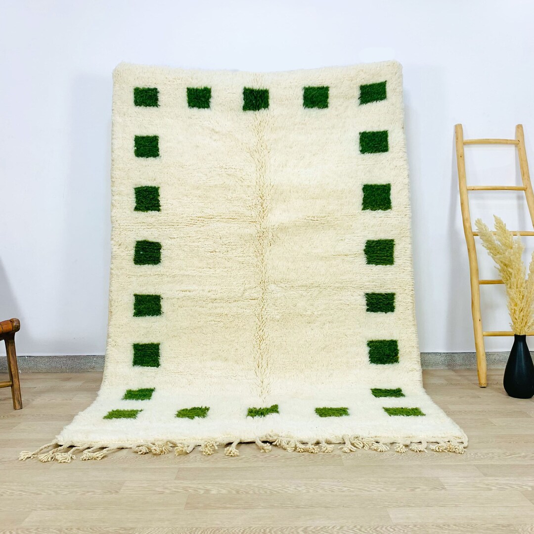 Green Checkered Rug, Moroccan Rug, Checkered Area Rug, Moroccan Shag ...