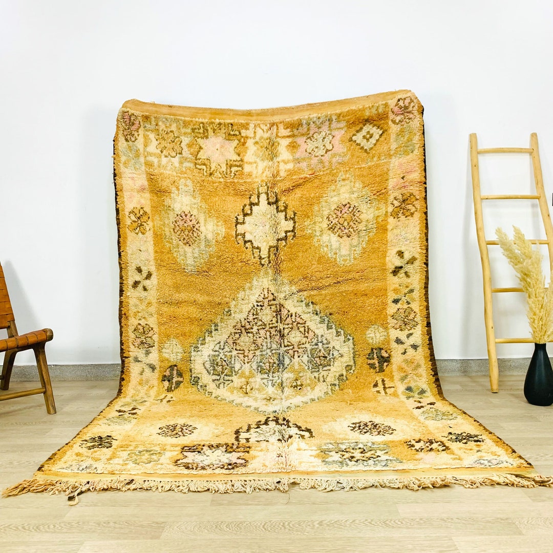 Vintage Boujaad Rug, Authentic Moroccan Rug, Boho Area Rug, 9x5.5 Ft ...