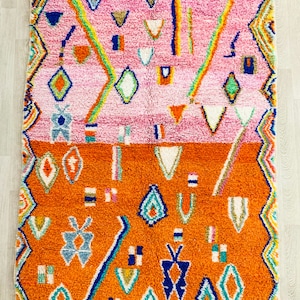 Pink Moroccan Rug, Custom Made Moroccan Carpet, Orange & Pink Rug ...