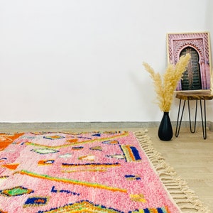 Pink Moroccan Rug, Custom Made Moroccan Carpet, Orange & Pink Rug ...