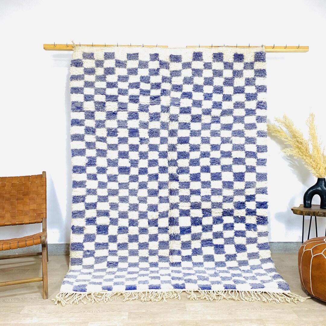 Checkered Rug, Berber Checker Rug, Checkered Area Rugs, Shagy Moroccan ...