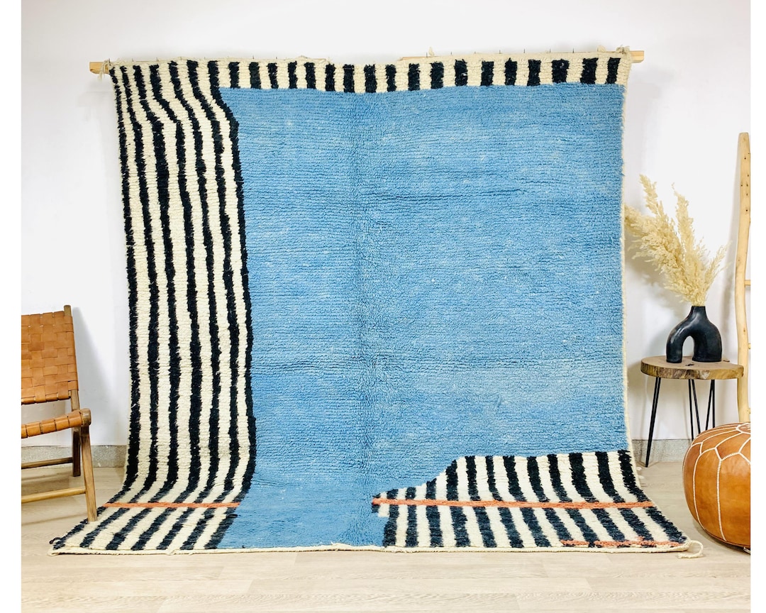 Moroccan Blue Rug, Blue Shag Rug, Moroccan Berber Rugs, Beni Ourain ...