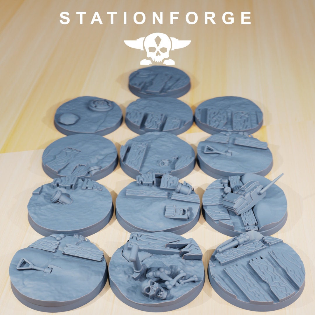 Trench Bases • Station Forge • 3D Printed Tabletop Miniature • - Etsy