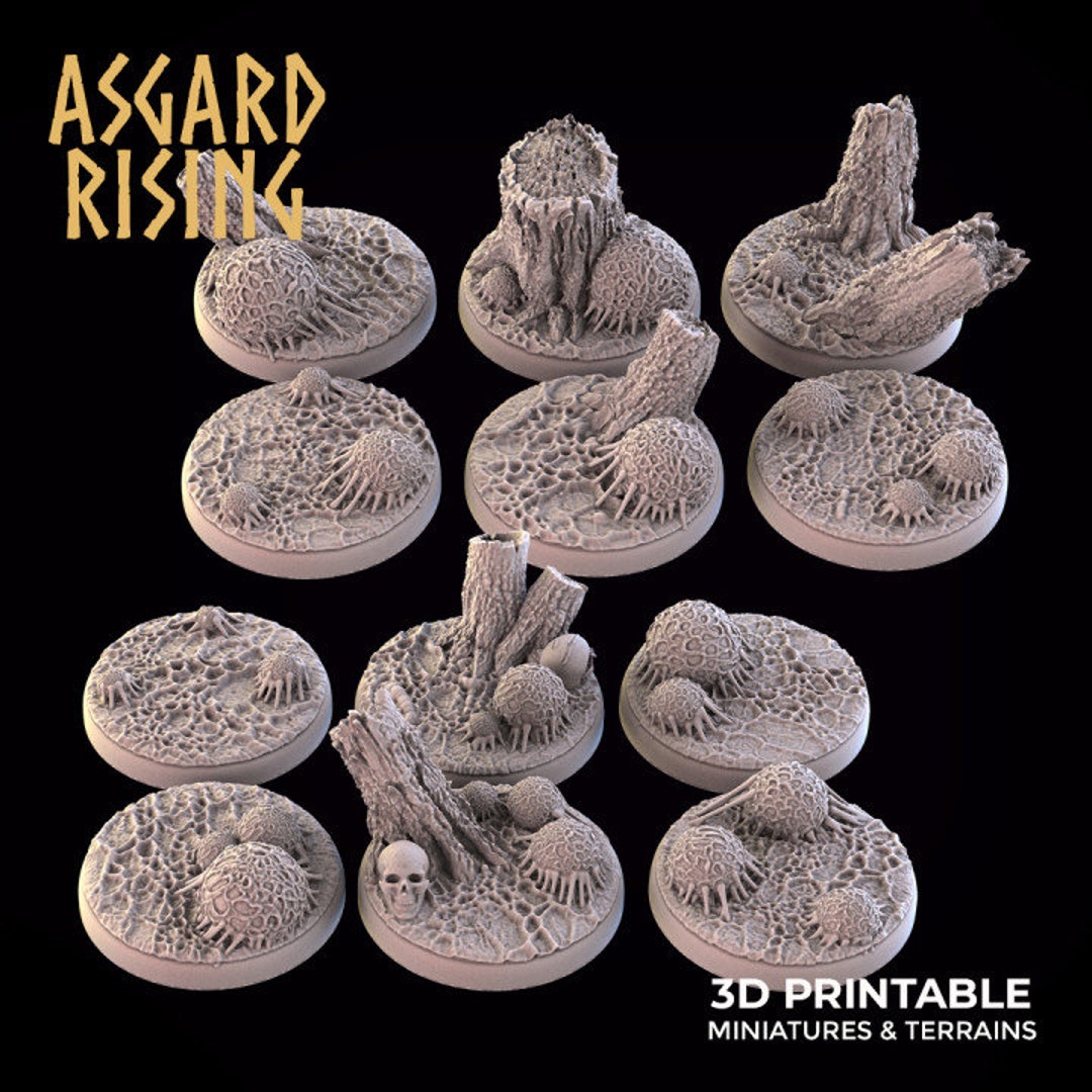 INFESTED GROUND THEME Bases • Asgard Rising Miniatures • 3D Printed ...