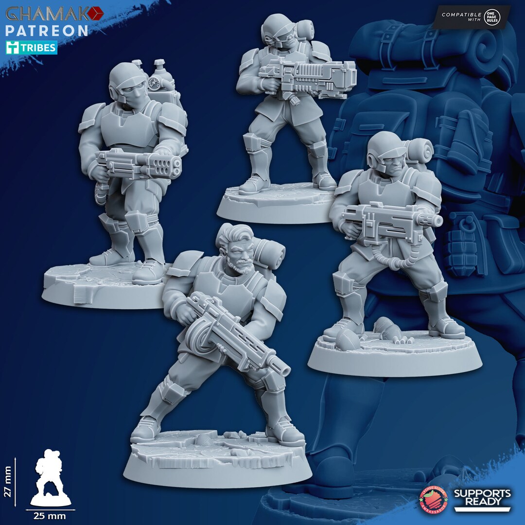 Special Weapons Team Freedom Guard Ghamak 3D Printed Tabletop Miniature ...