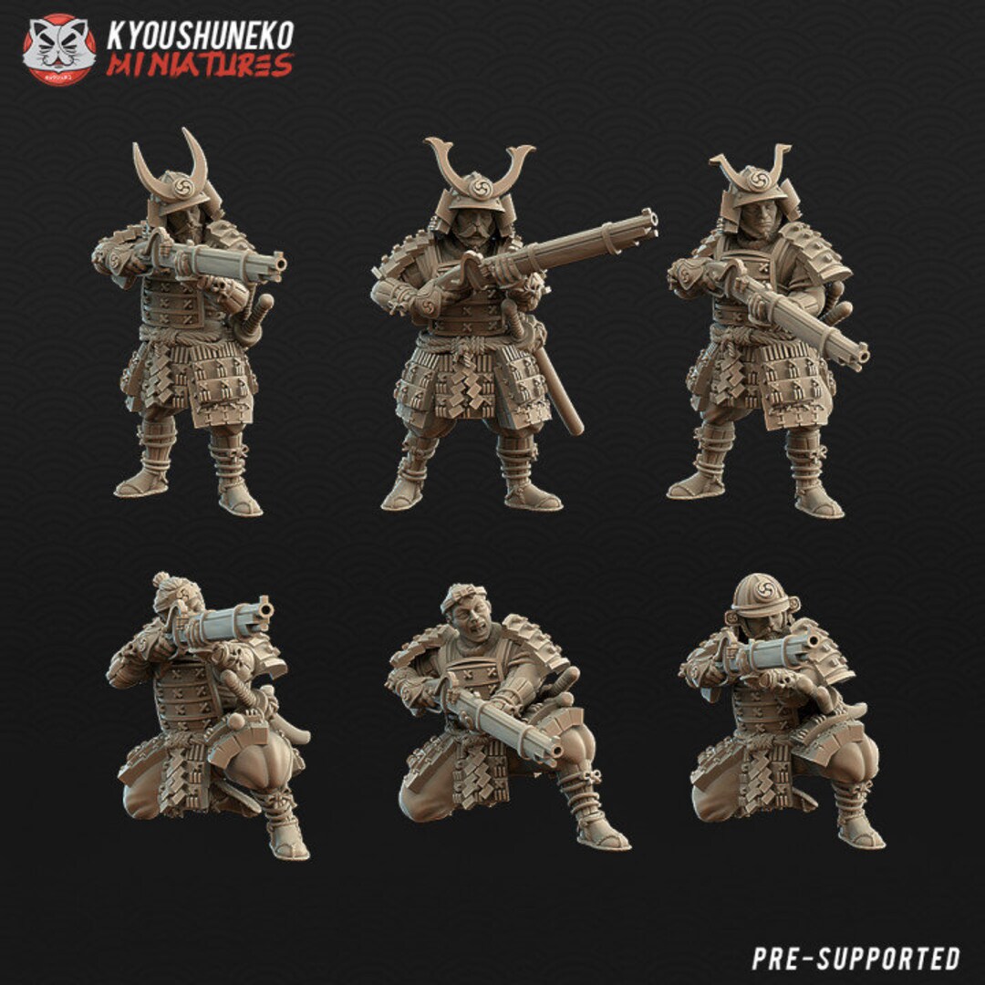 Japanese Samurai Army Samurai Musketmen Kyoushuneko Miniatures 3D ...