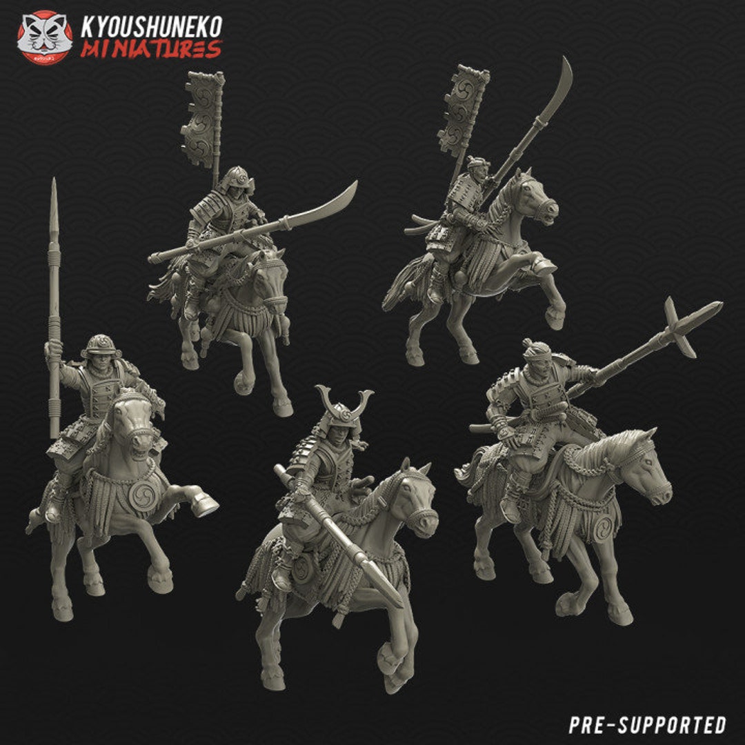 Japanese Samurai Army Samurai Polearm Riders Kyoushuneko Miniatures 3D ...