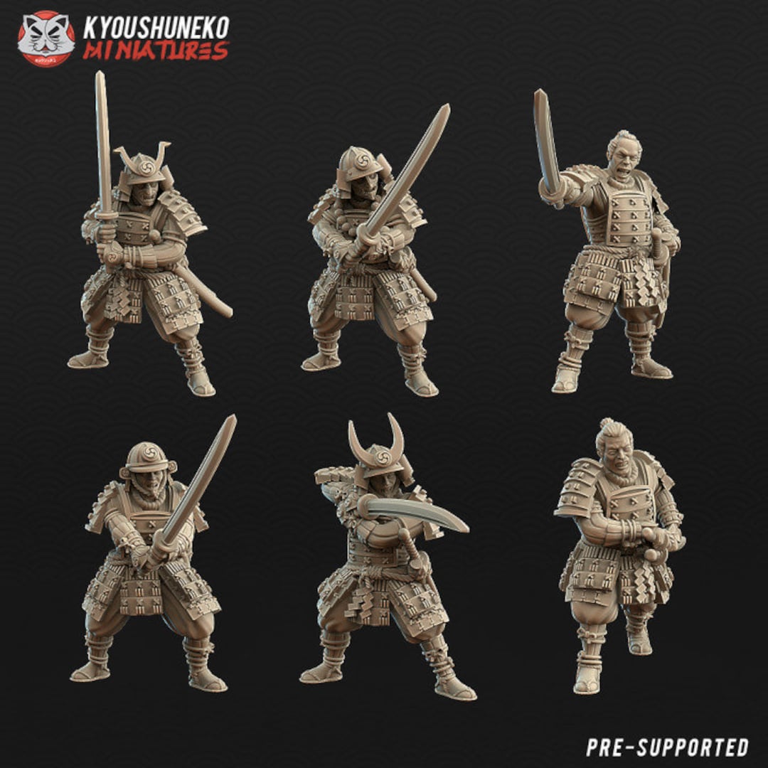 Japanese Samurai Army Samurai Swordsmen Kyoushuneko Miniatures 3D ...
