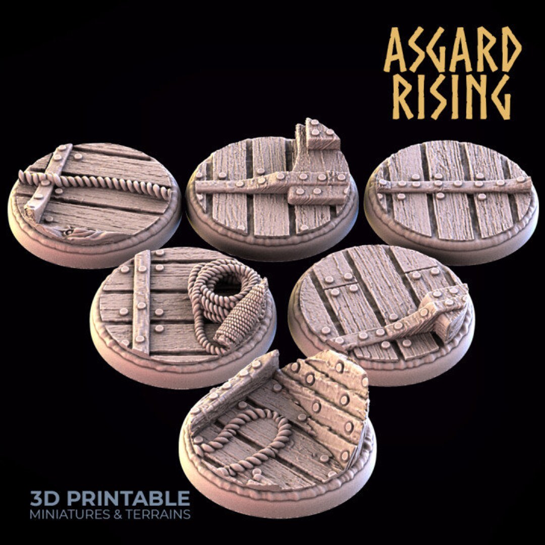 SHIP DECK THEME Round Bases • Asgard Rising Miniatures • 3D Printed ...