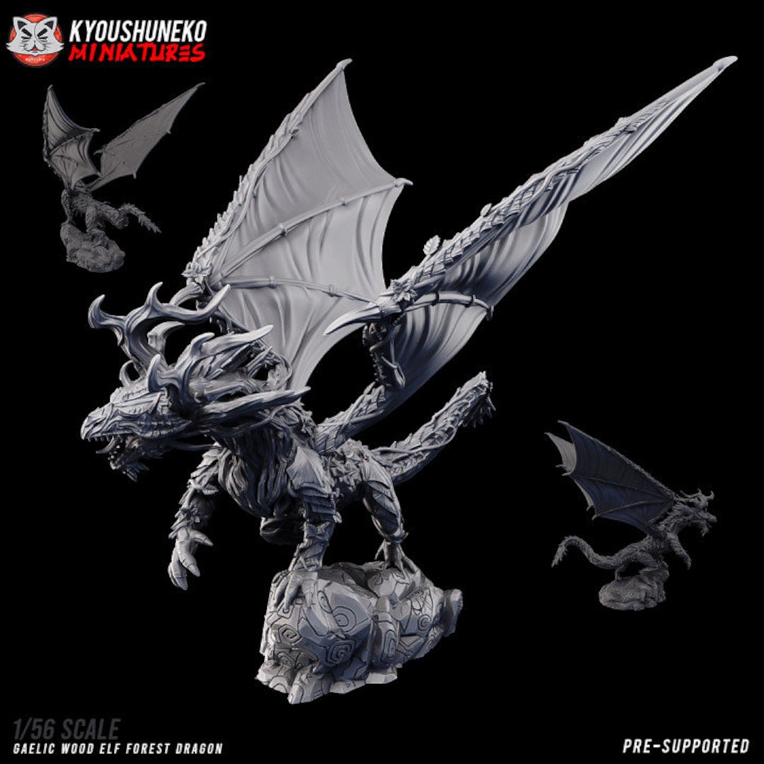 Gaelic Wood Elf Forest Dragon Kyoushuneko Miniatures 3D Printed ...