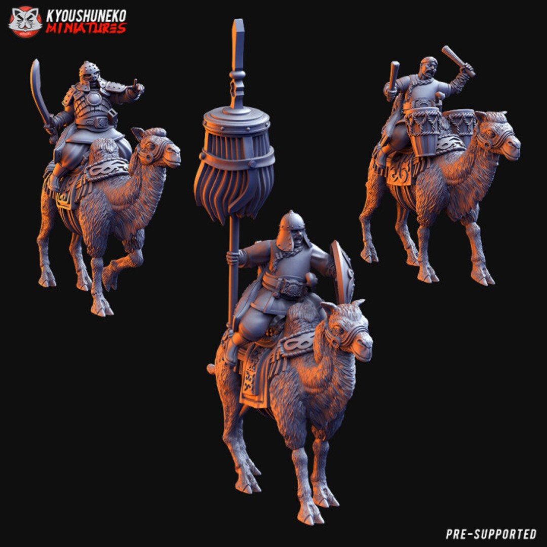 Mongol Horde Light Cavalry Command Group Kyoushuneko Miniatures 3D ...