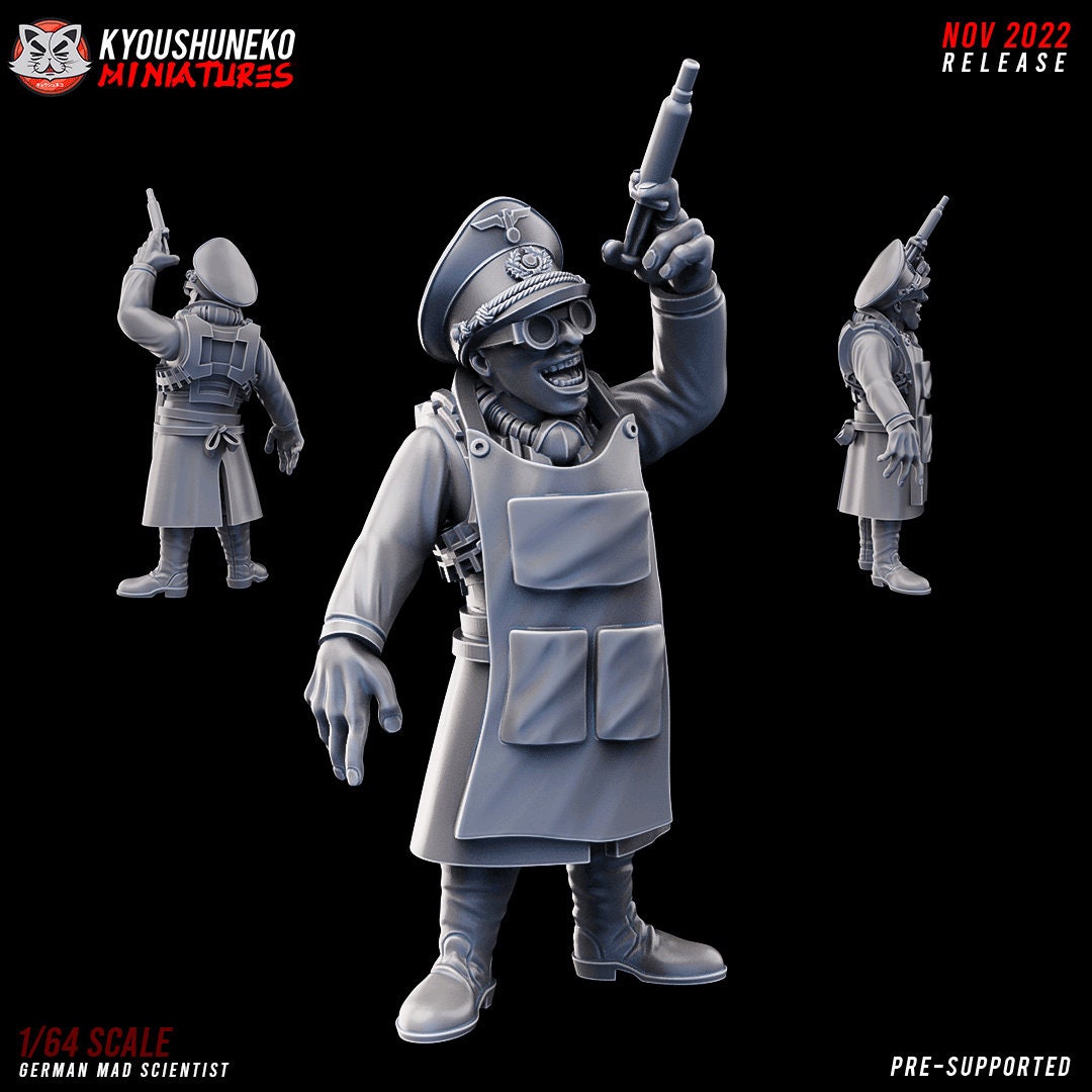 WW2 German Mad Scientist Kyoushuneko Miniatures 3D Printed Tabletop ...
