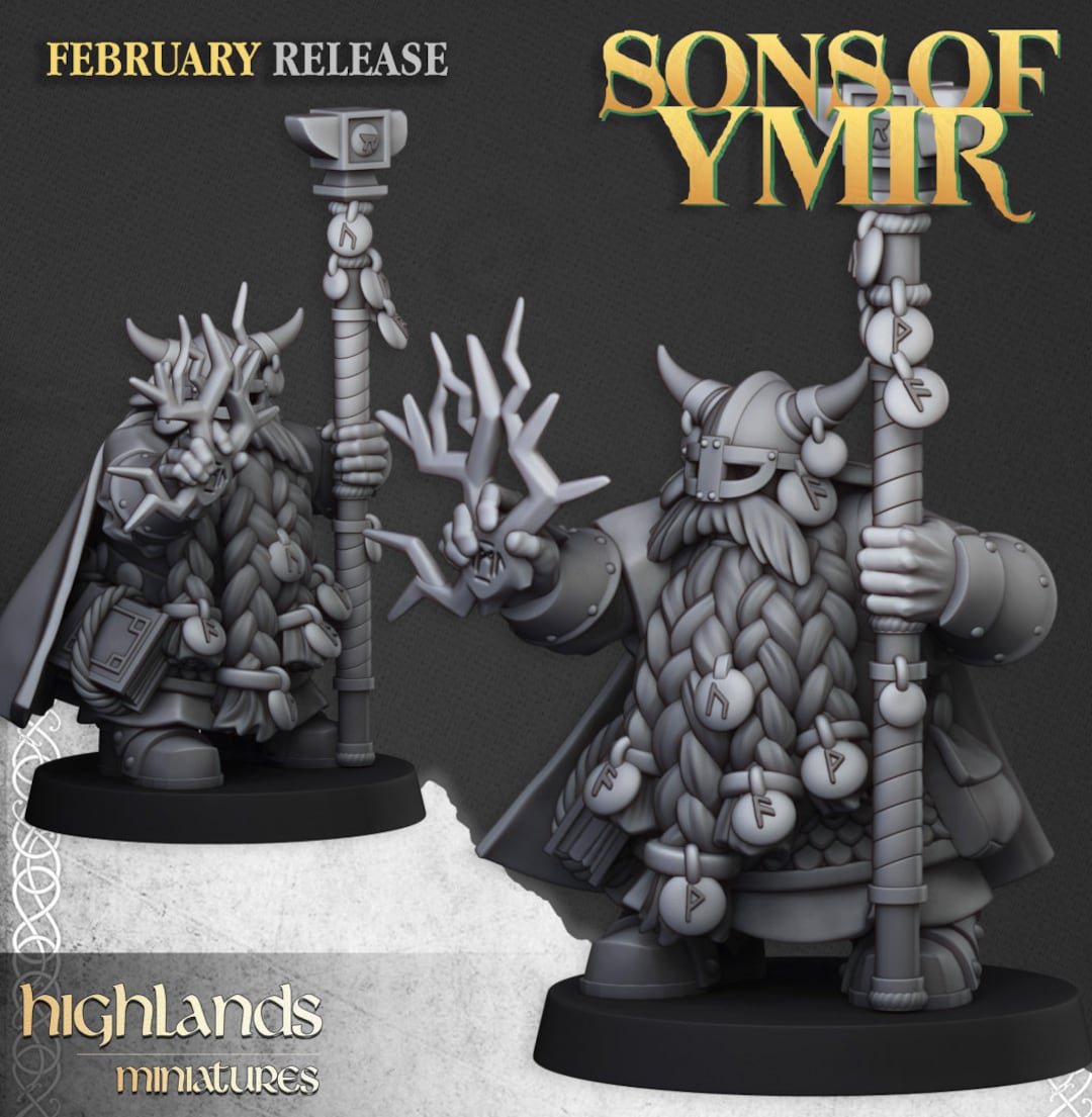 Dwarf Runemaster Sons of Ymir Highlands Miniatures 3D Printed Tabletop ...