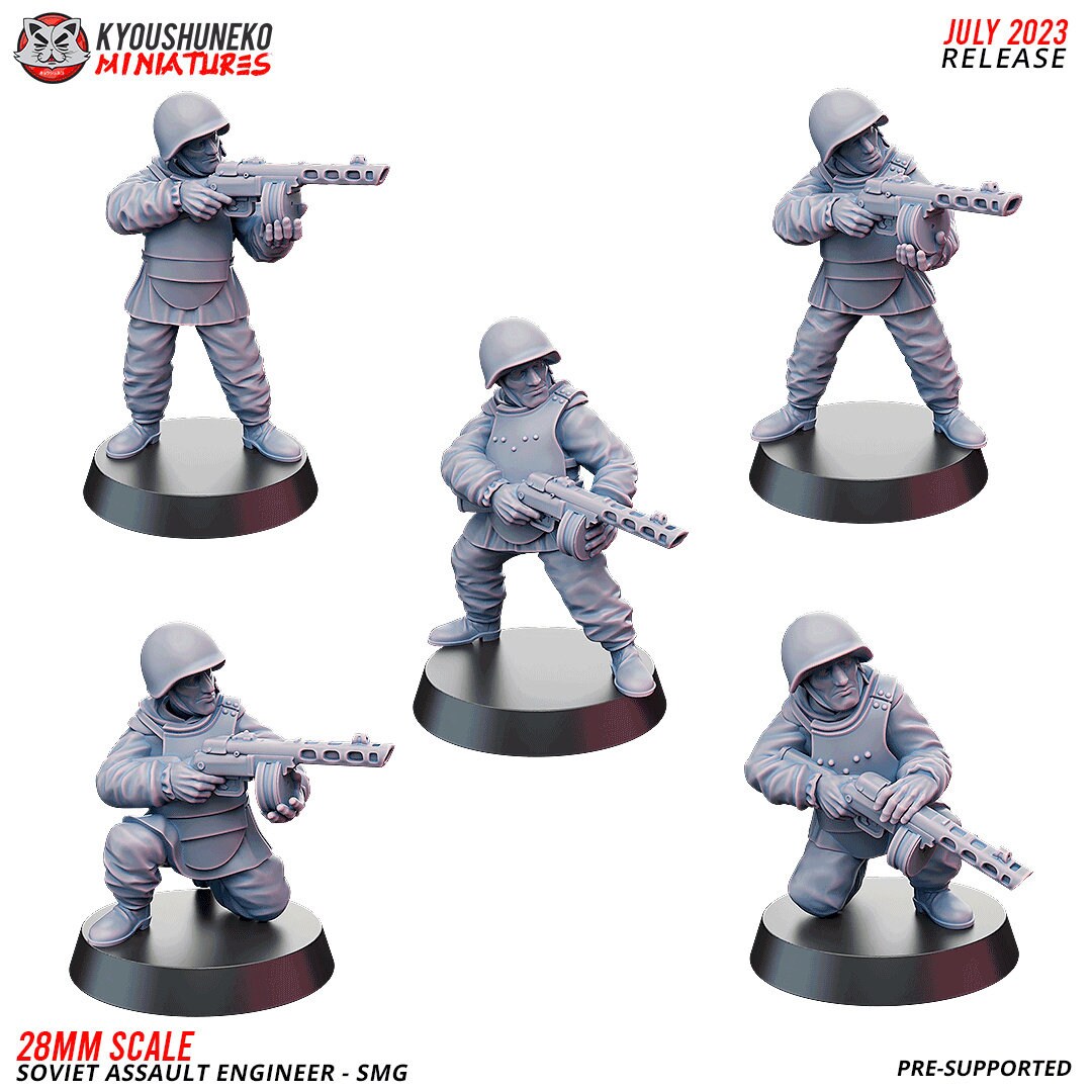 WW2 Soviet Assault Engineer SMG Unit Kyoushuneko Miniatures 3D Printed ...
