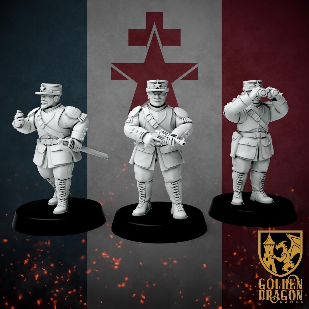 New French Republic • Infantry Officers • Golden Dragon Games • 3D ...