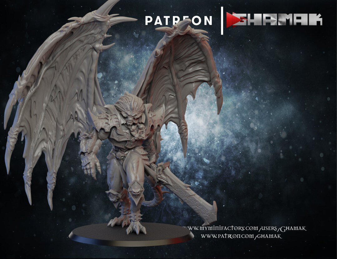 Angro Demon Prince Heretic Knights Ghamak 3D Printed Tabletop Miniature ...