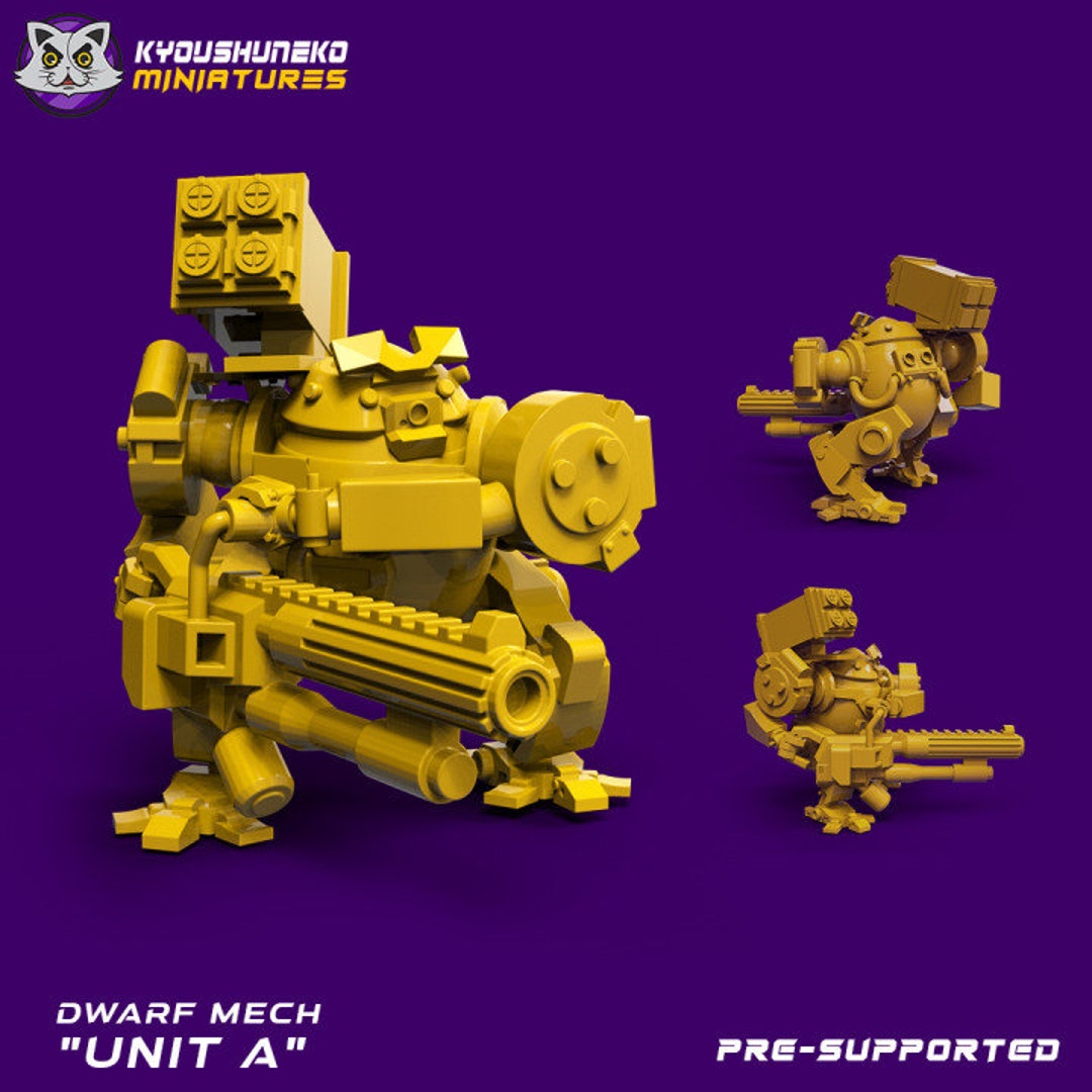 Cyberpunk Squat Dwarves Mech Kyoushuneko Miniatures 3D Printed Tabletop ...