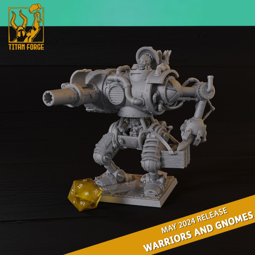 Gnome Mech Hero Titanforge 3D Printed Tabletop Miniature - Etsy