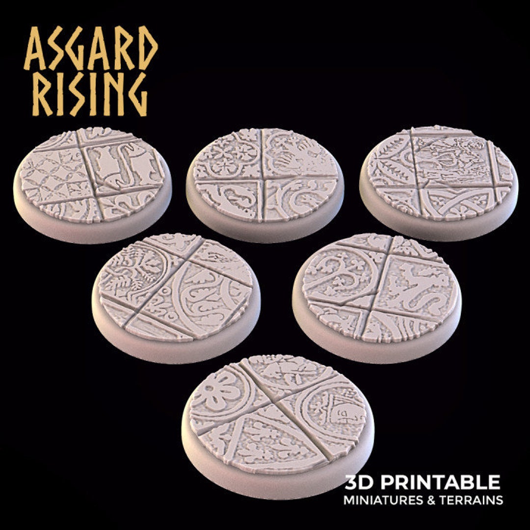 ORNAMENT I THEME Bases • Asgard Rising Miniatures • 3D Printed Tabletop ...