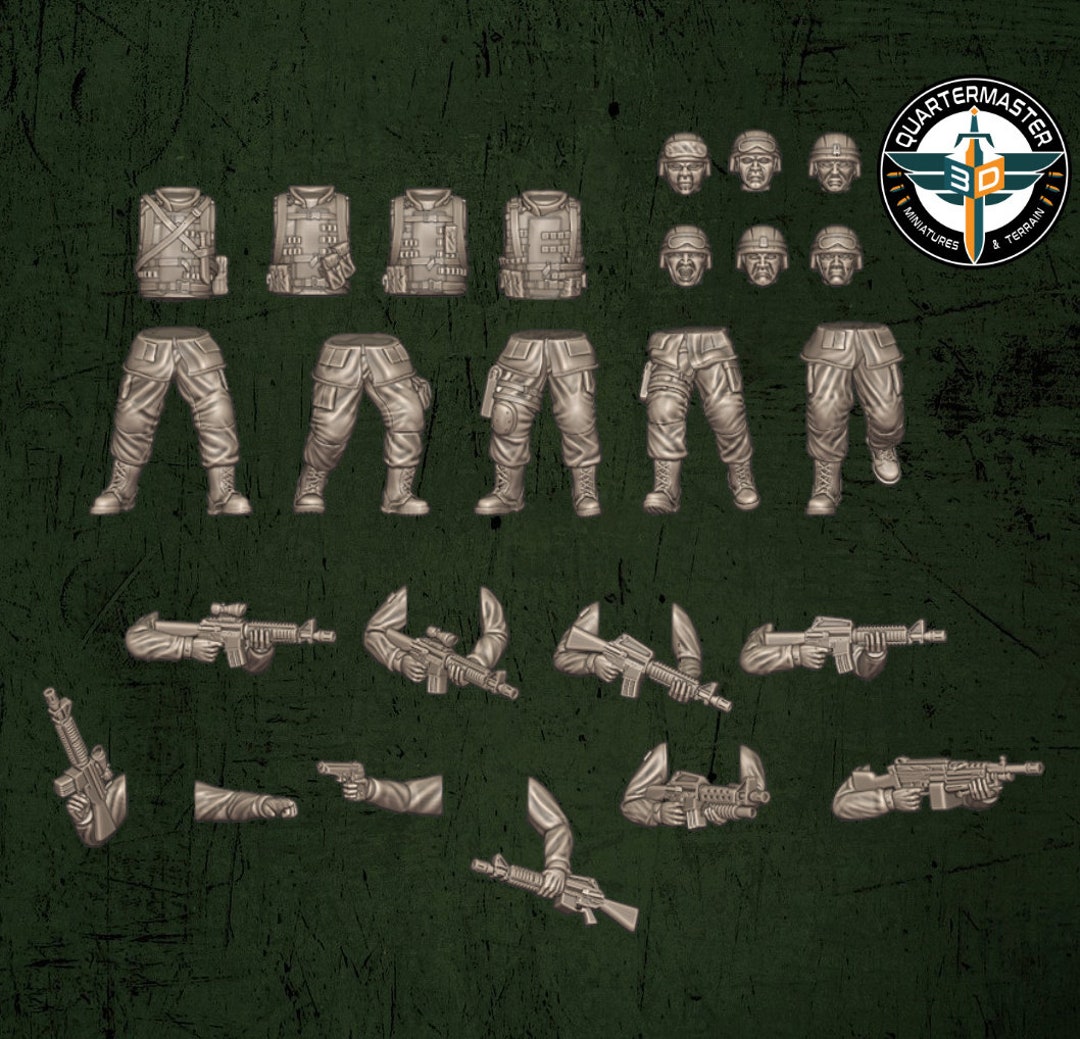 Modular Marine Squad Modern Infantry Quartermaster3d 3D Printed ...