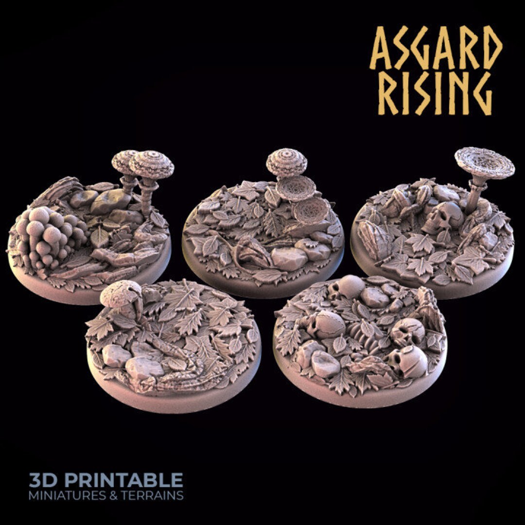 FOREST THEME Bases • Asgard Rising Miniatures • 3D Printed Tabletop ...