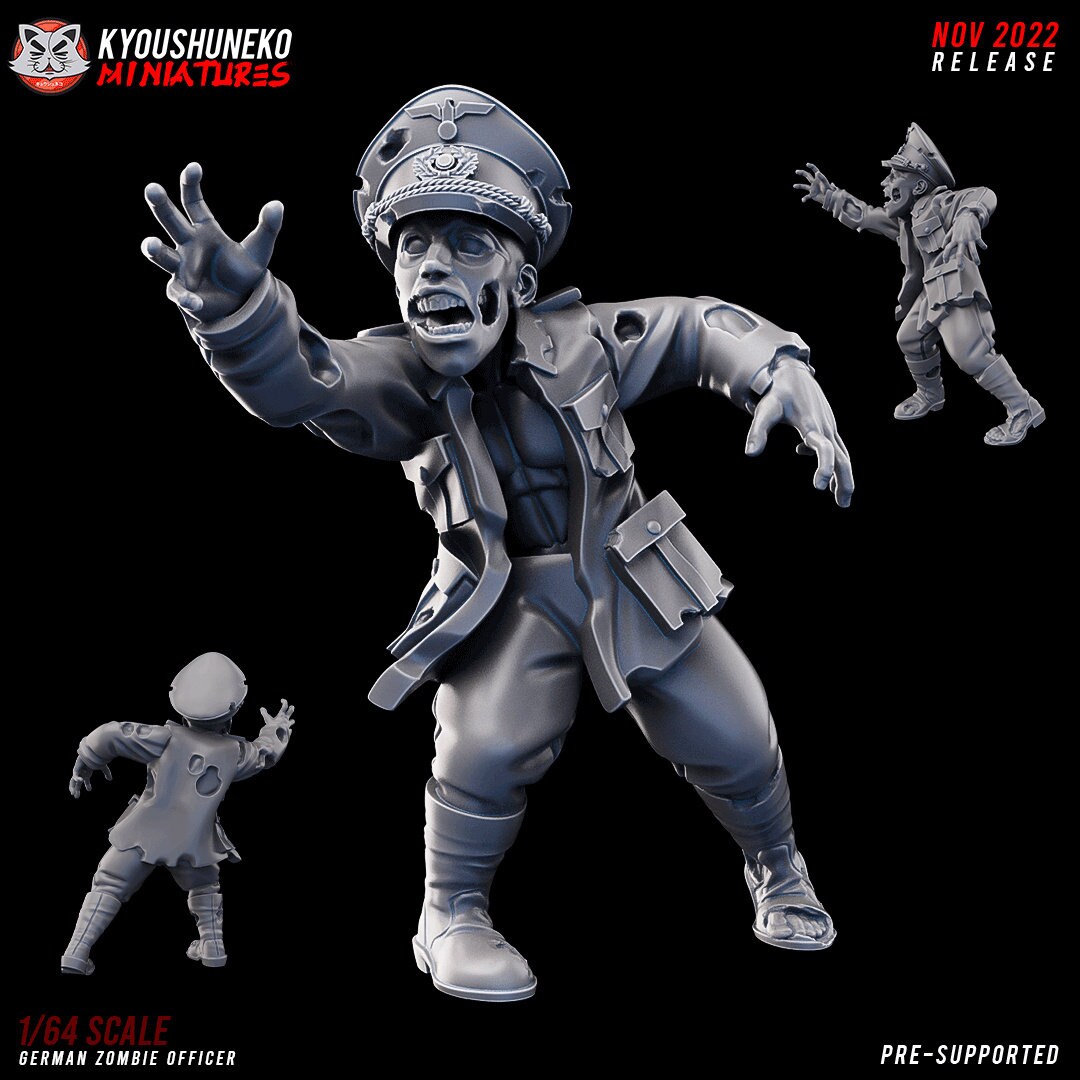 WW2 German Zombie Officer • Kyoushuneko Miniatures • 3D Printed ...