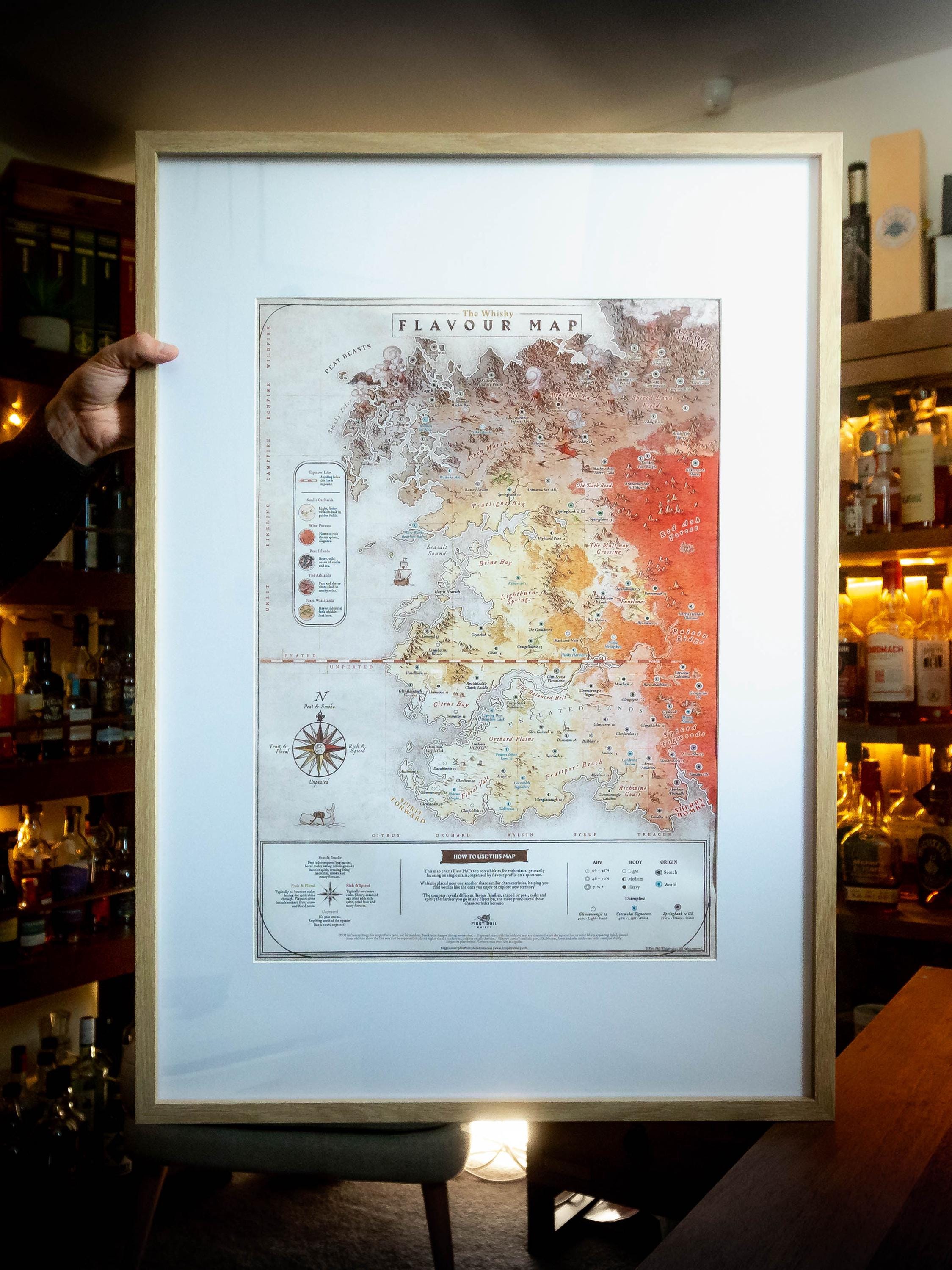 Whisky Flavour Map Rolled Poster | 100 Whiskies Organised by Taste ...
