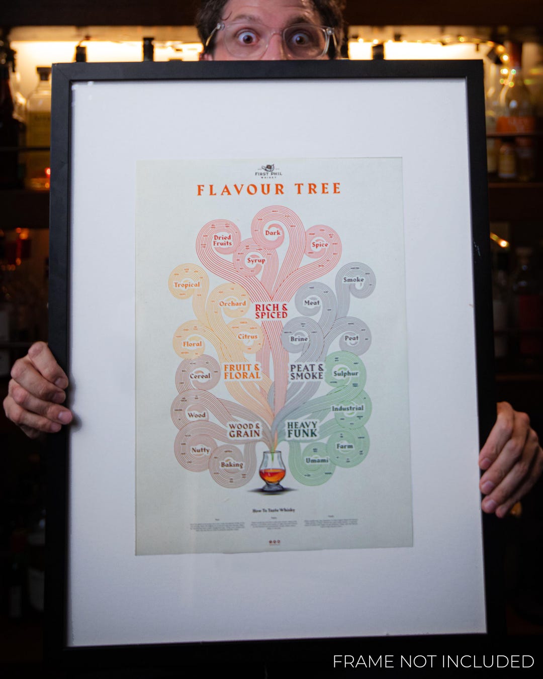 Whiskey Flavour Tree Rolled Poster Unique Bar Decor, Gift for Whiskey ...
