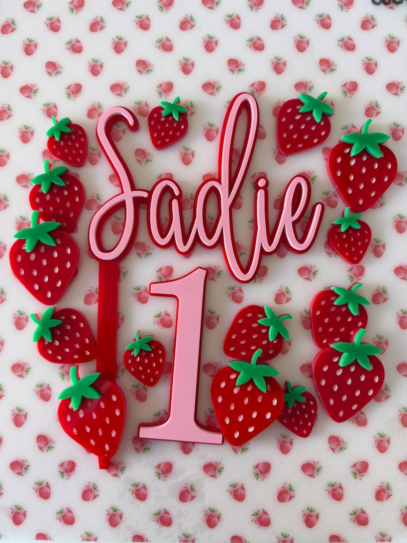 Sweet Strawberry Toppers - Etsy
