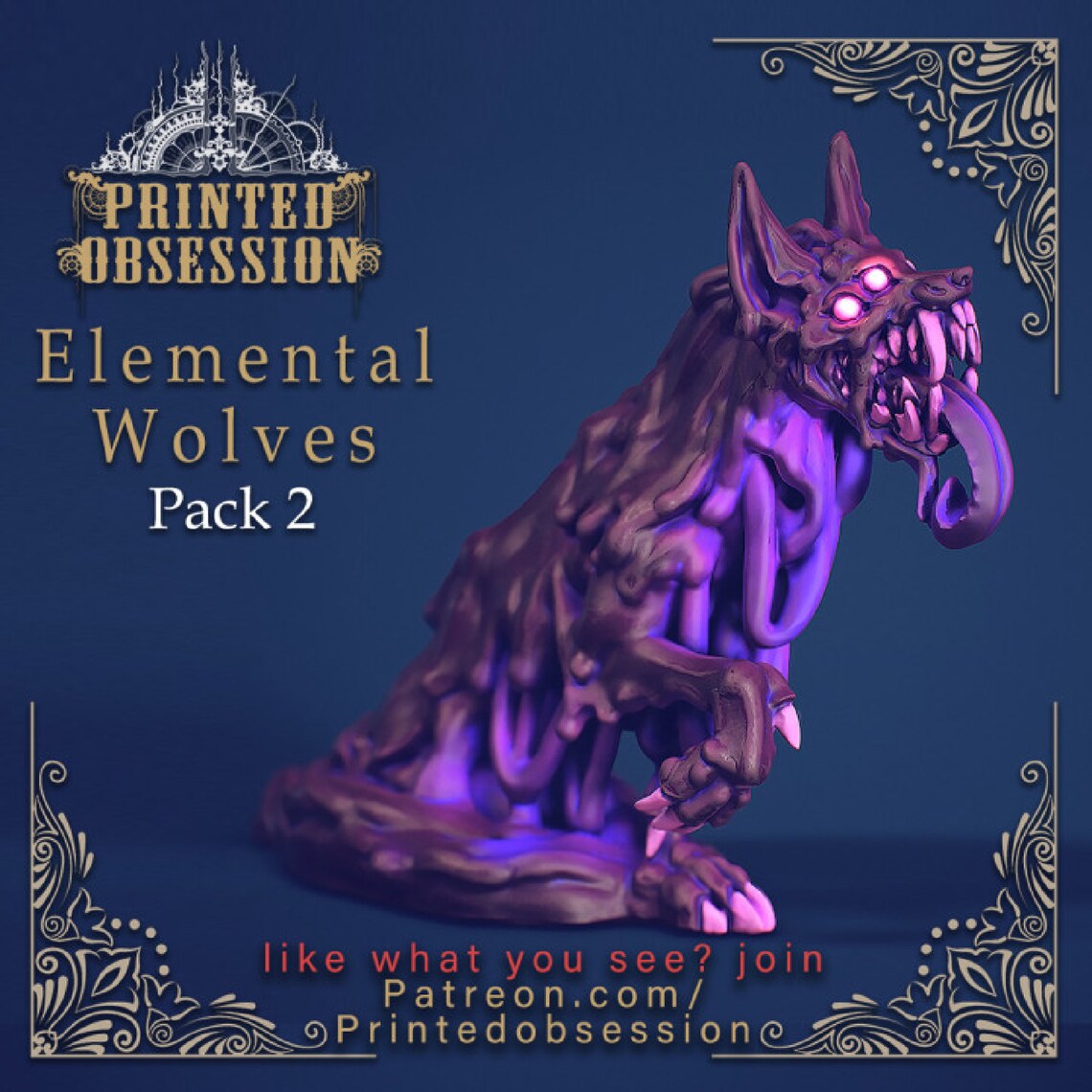 Eldritch / Slime Elemental Dire Wolf Summon - Printed Obsession - D&D ...