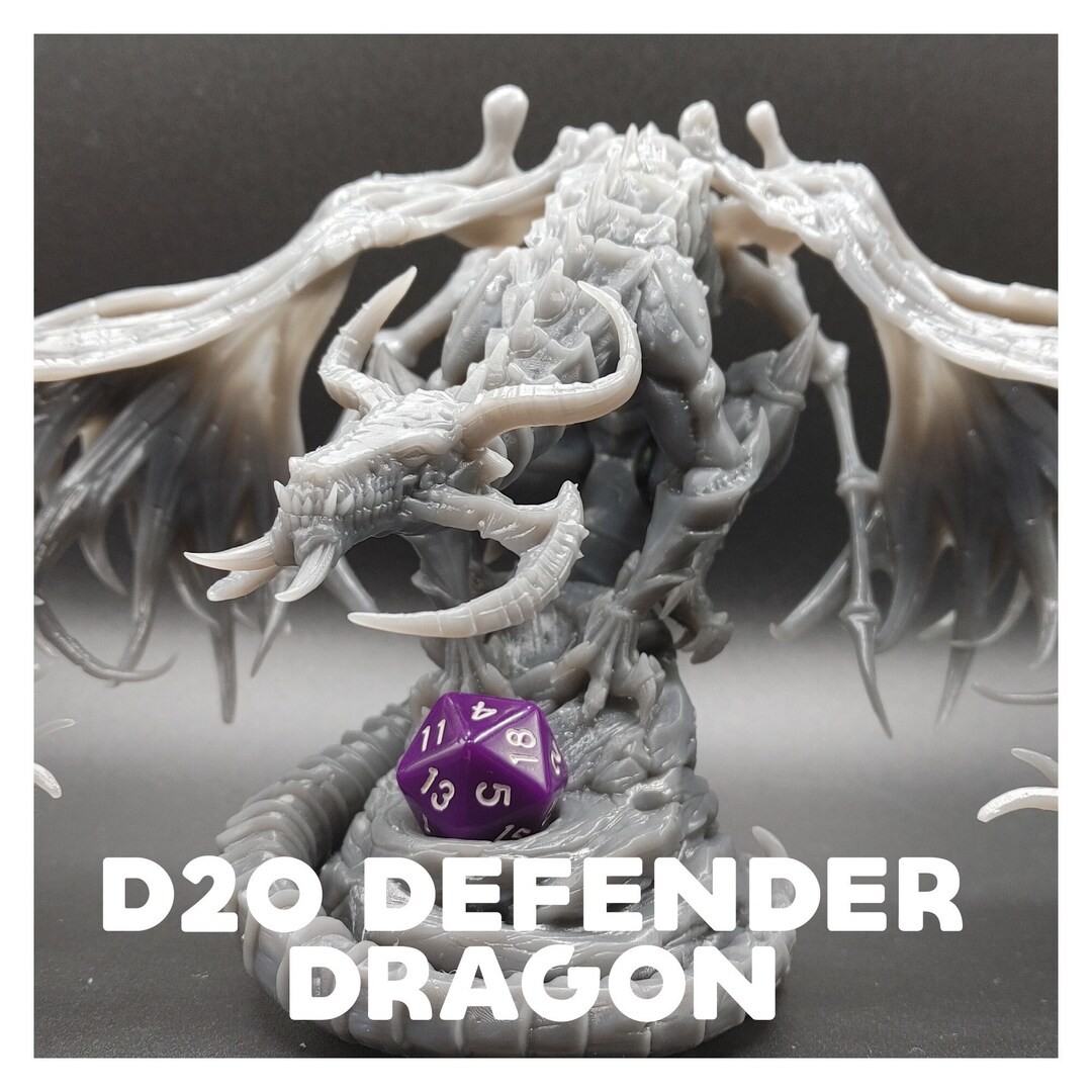 Dice Defender Dragon - D20 Dracolich Dice Holder - Castnplay - D&D ...