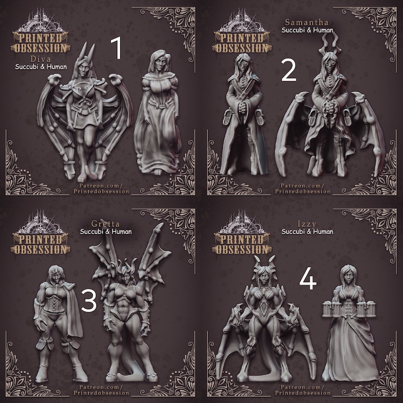 Succubus Set / Succubi Printed Obsession Lesser Demons | Etsy