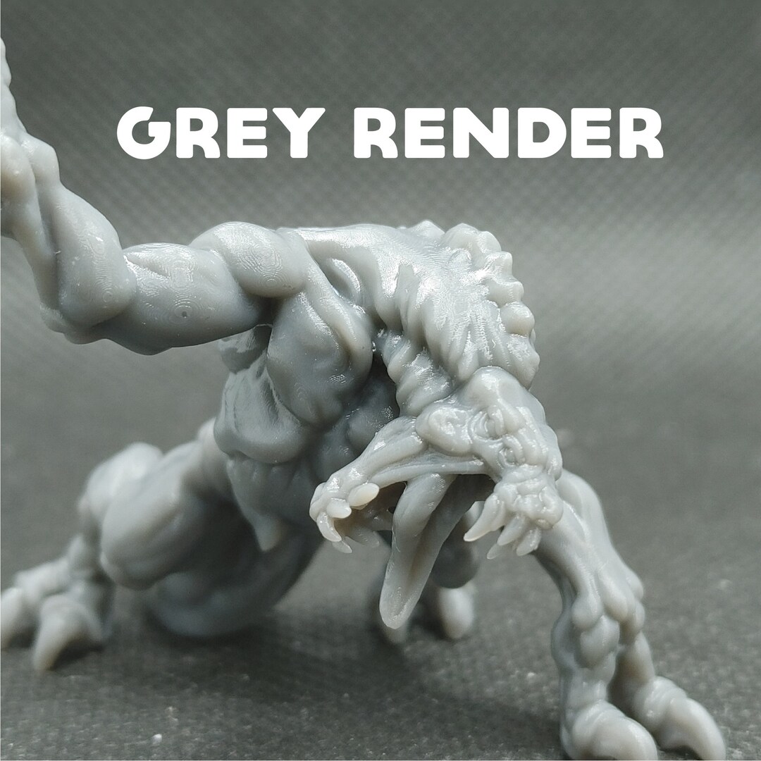 Grey Render - Printed Obsession - Large Monster - D&D Dungeons and ...