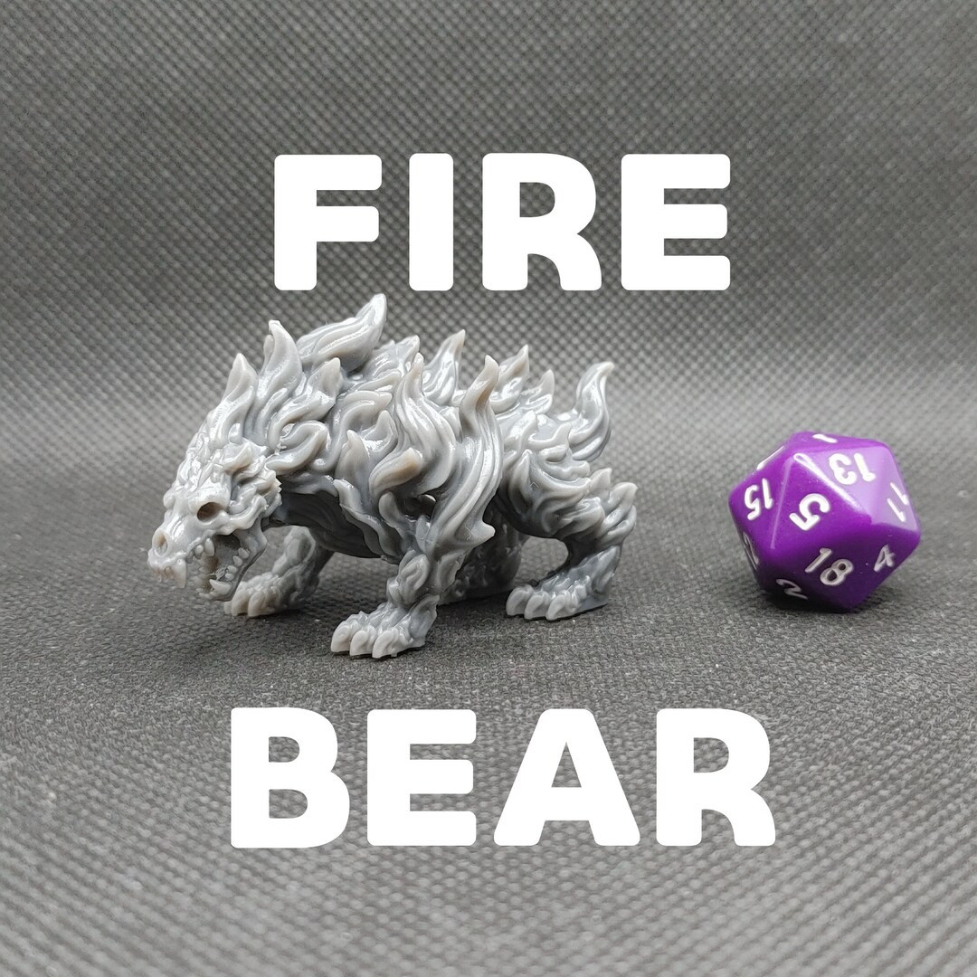 Fire Bear Printed Obsession Elemental Creature D&D Dungeons and Dragons ...