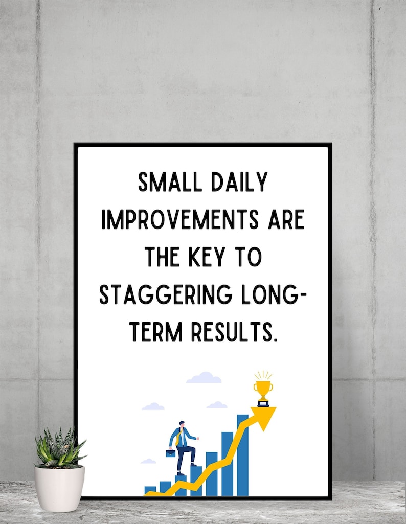 Small Daily Improvements Are the Key Motivational Wall Quote - Etsy