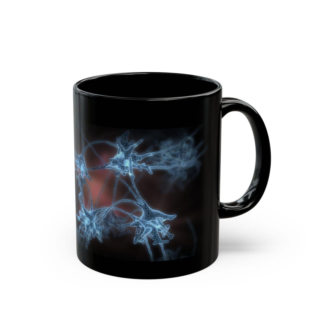 Mug, Digital Neuron Artificial Intelligent Coffee Cup, Black Tea Mug ...