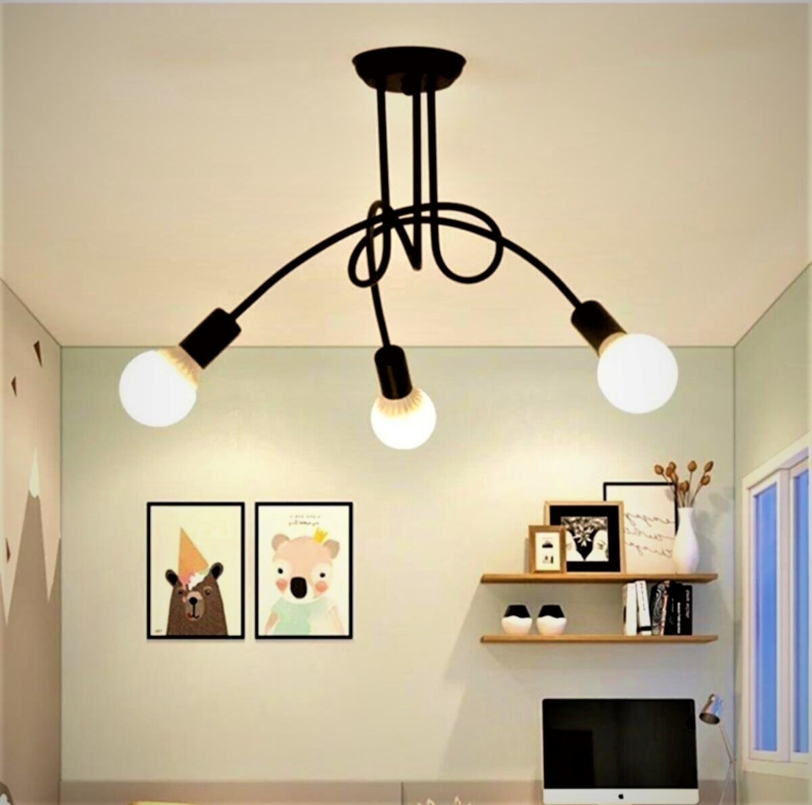 Modern Design Tumbled Gold and Black Color 3-way Chandelier - Etsy