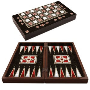 Turkish Backgammon Set – Mother of Pearl Design, Wooden Board - Etsy