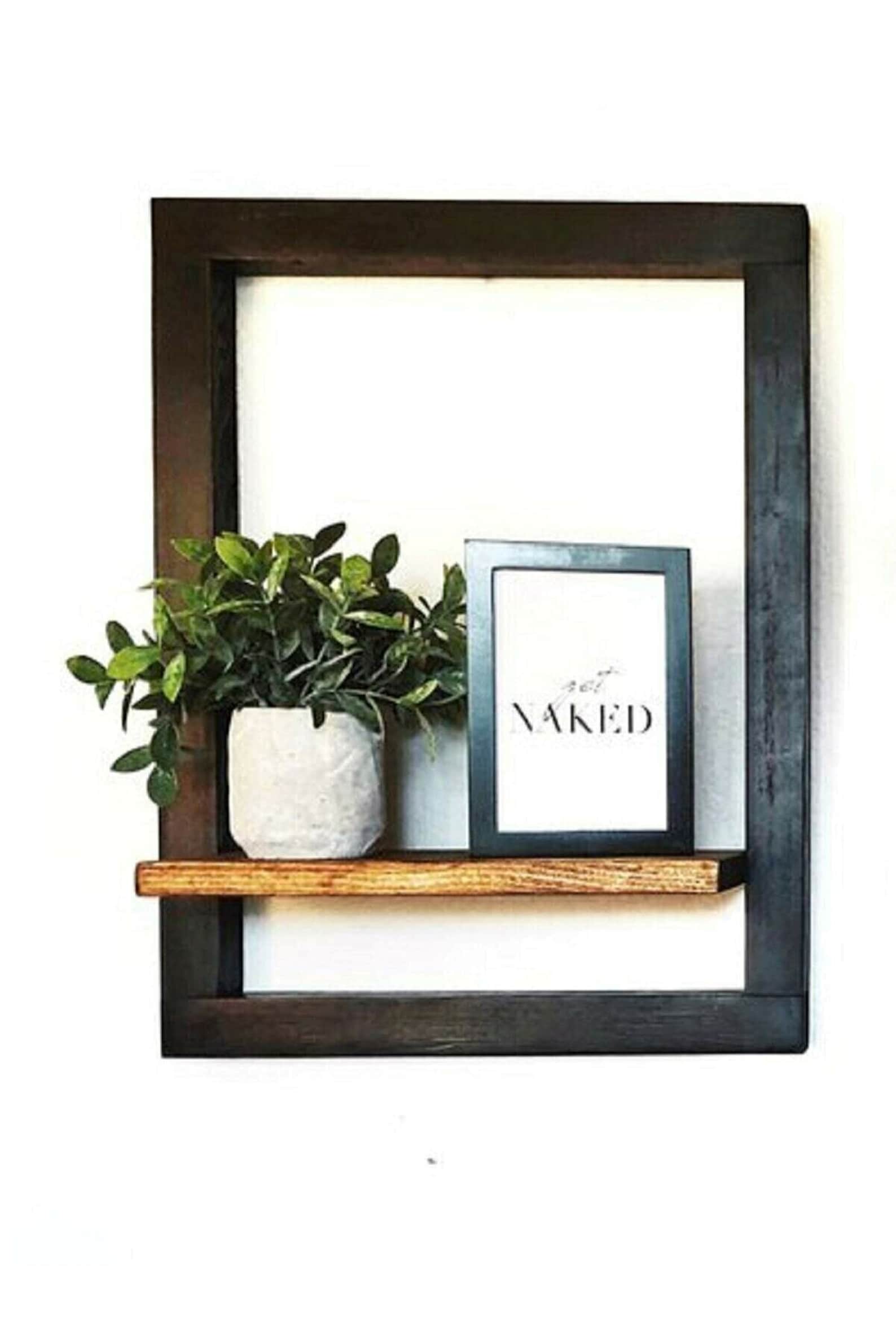2 Pcs Frame With Shelves Wooden Frame Shelf Decorative - Etsy