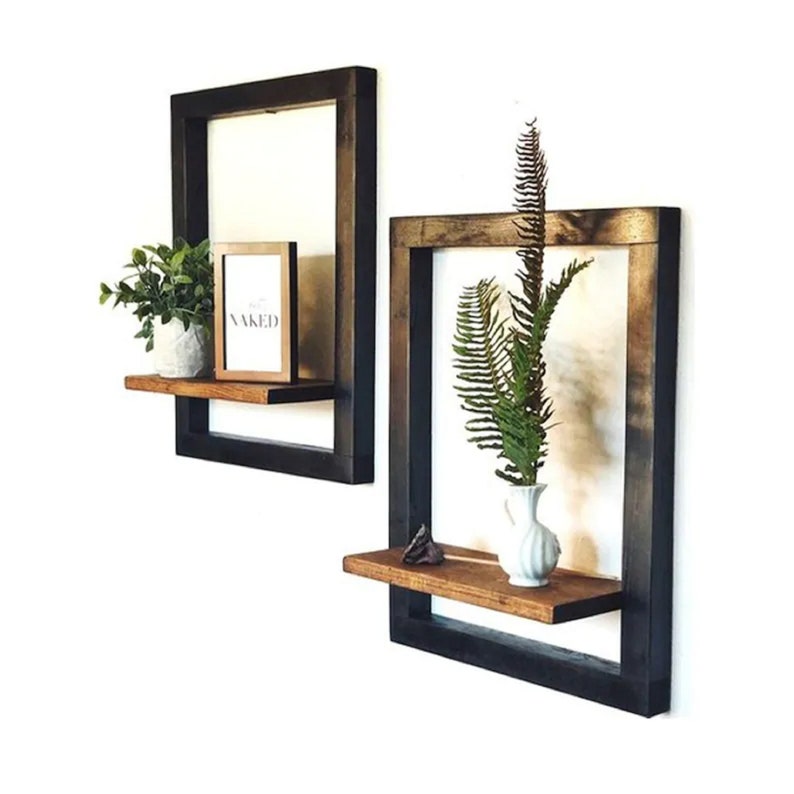 Handmade Beech Wood Frame Shelf, Rustic Wall Decor (set of 2) - Etsy
